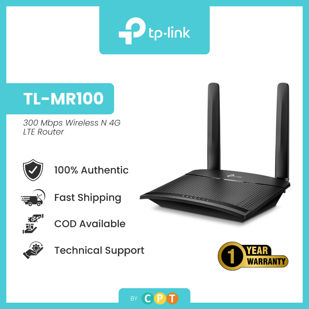 TP-Link TL-MR100 300 Mbps Wireless N 4G LTE Router | Shopee Philippines