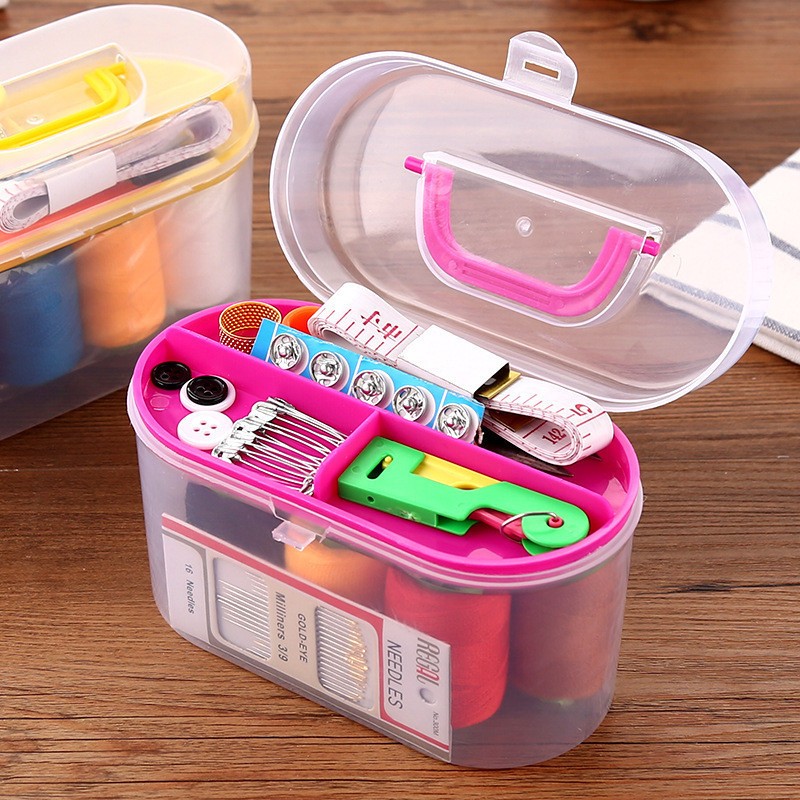 HALLOMALL Sewing Box Set Household Portable Mini Sewing Kit Thread and ...