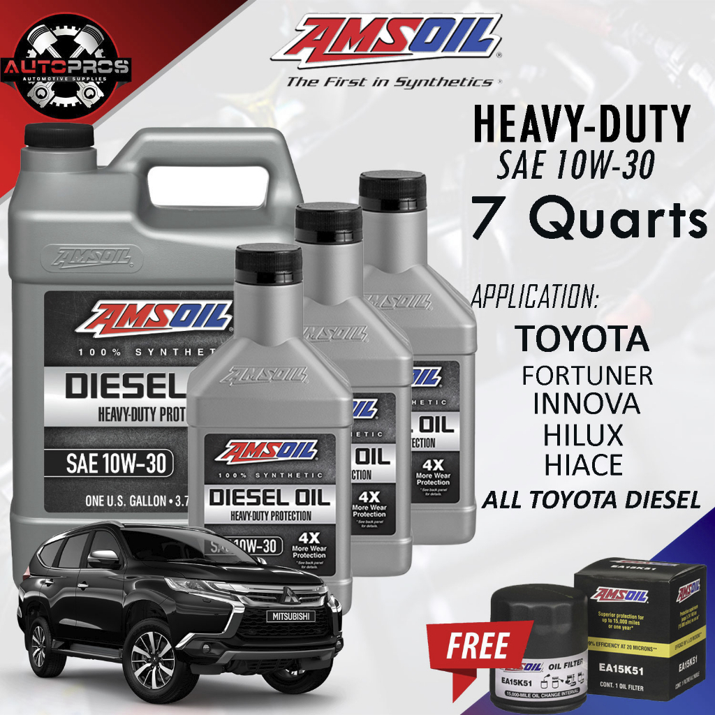 AMSOIL 10W-30 Heavy-Duty Diesel Oil 7 Quarts Change Oil Bundle for ...