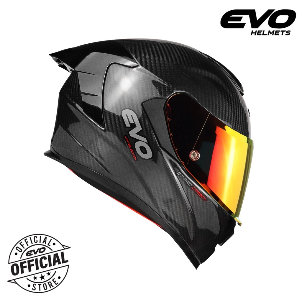 EVO GT-PRO Carbon Series Full Face Dual Visor Helmet With Free Clear Lens | Shopee Philippines
