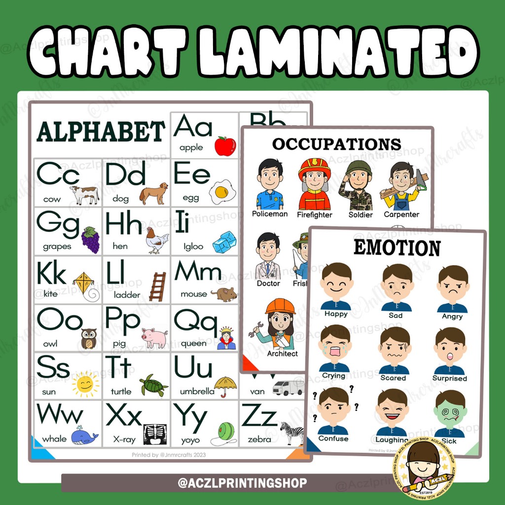 LAMINATED CHART 1 PCS SHORT BONDPAPER | Shopee Philippines
