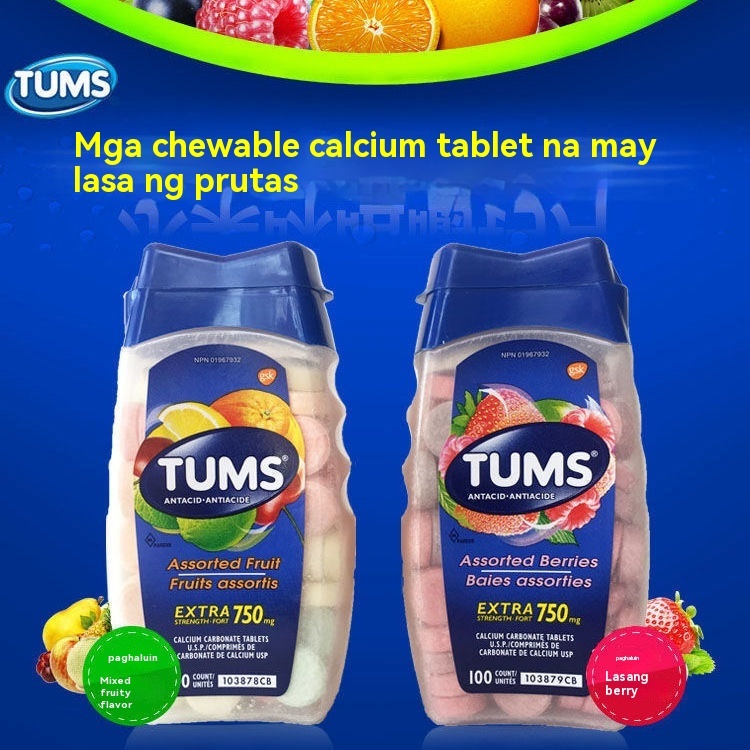 TUMS 750mg Assorted Fruits/ Assorted Berries 100 tablets Maximum ...