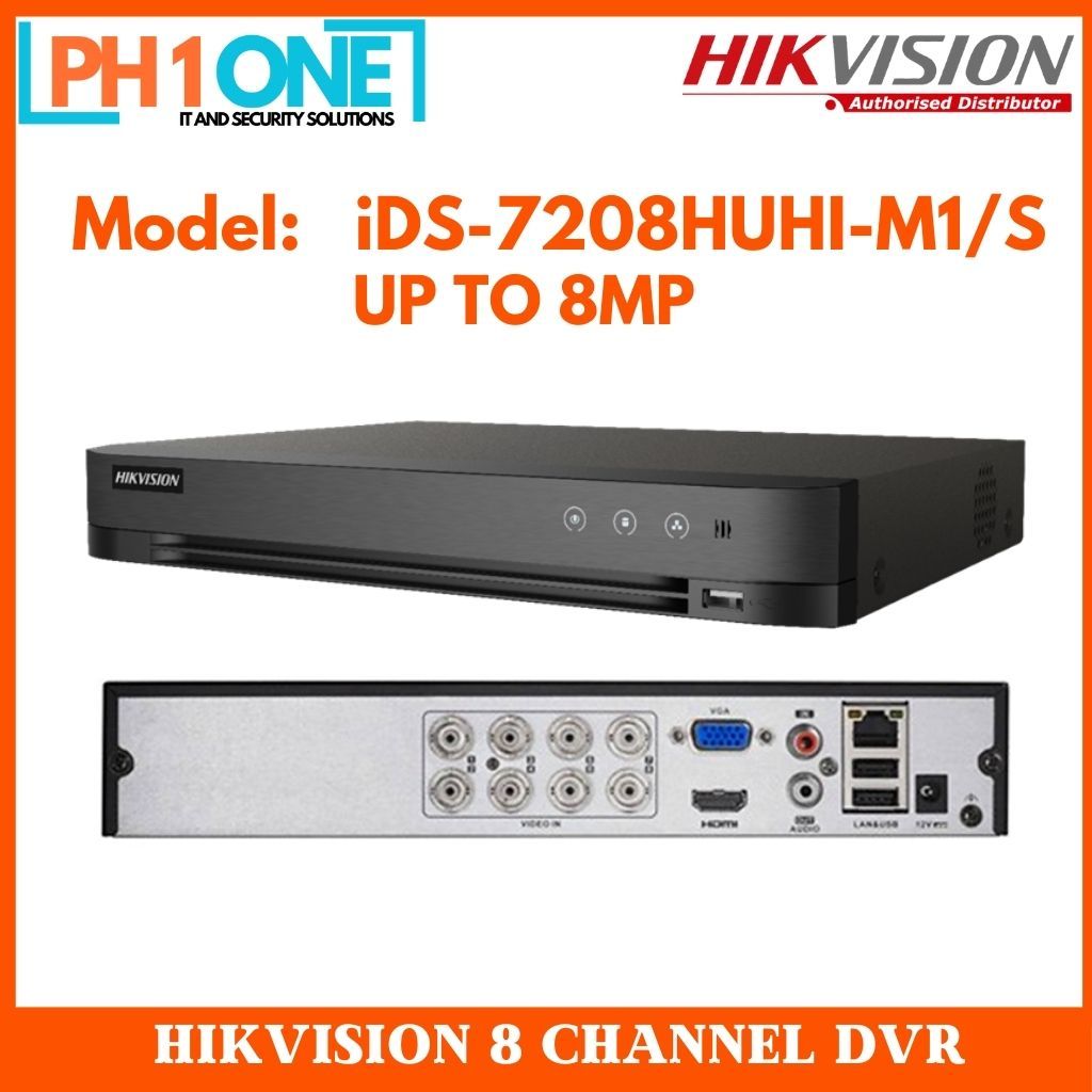 HIKVISION 8 CHANNEL DVR UP TO 8MP iDS-7208HUHI-M1/S | Shopee Philippines