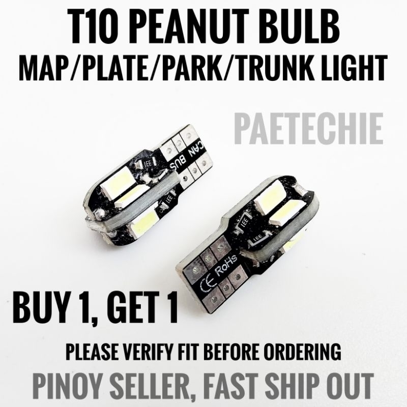 2pcs T10 LED Peanut Bulb Map Trunk Park Plate Light Toyota Honda ...