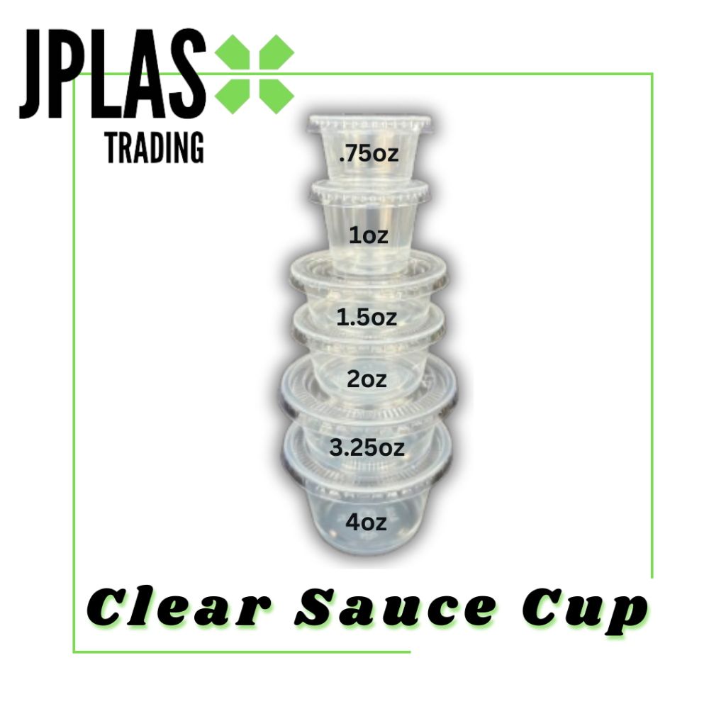 50 pcs - Clear Plastic Disposable Sauce Cup | Shopee Philippines