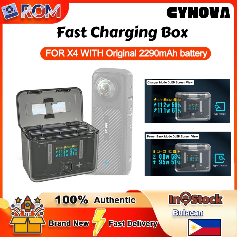 【Bulacan Stock】CYNOVA Charger Hub For insta360 X4 Charging Box with ...