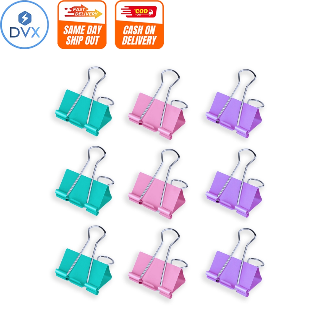 DVX Colorful Binder Clips 19MM / 25MM Multipurpose Paper Clip | Shopee ...