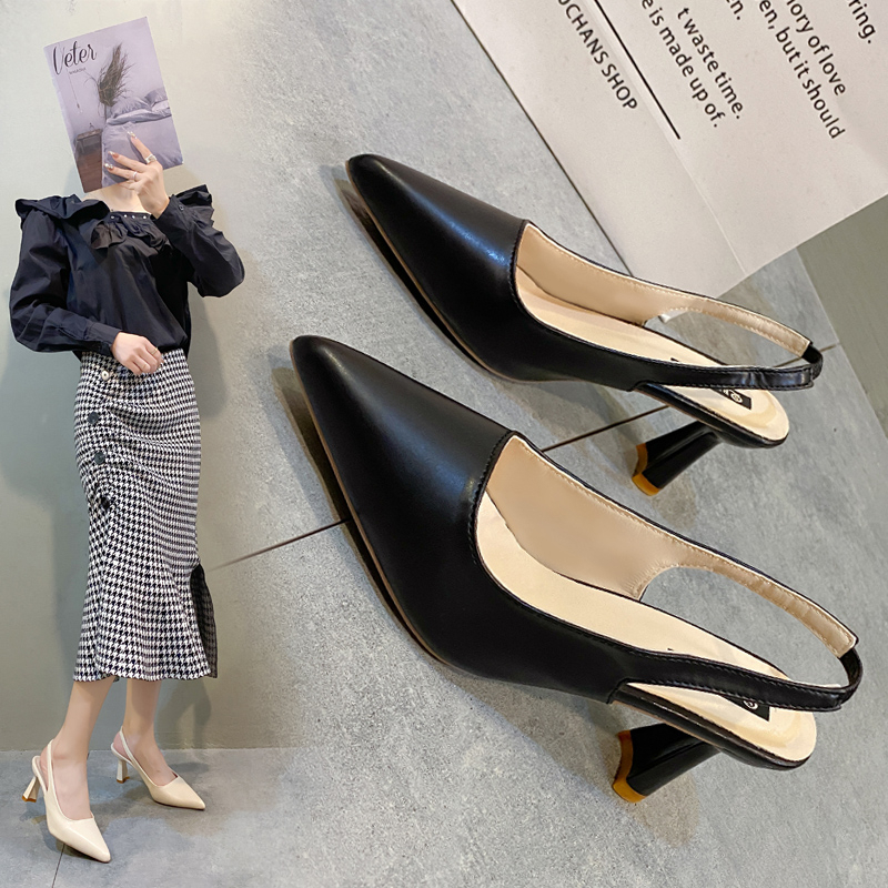 New Arrival Fashion High Heels Leather Pointed Sandals Women Casual ...