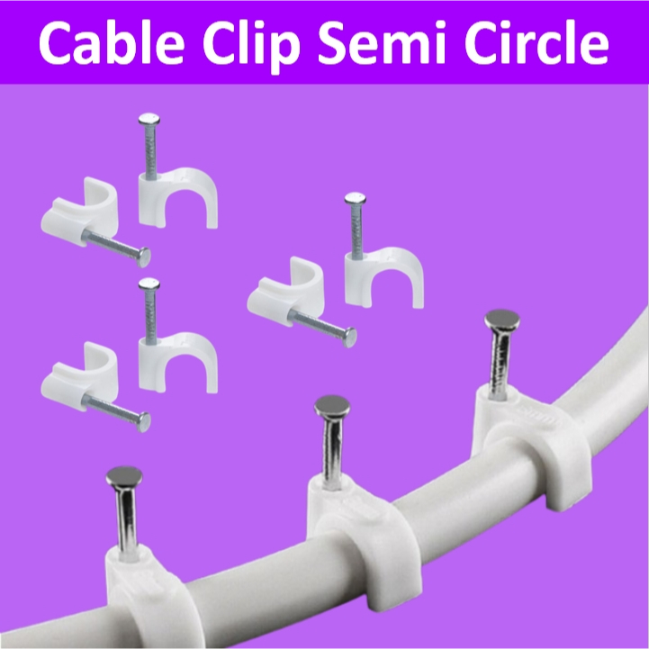 Mago 100pcs 6-8-10-12-14-16mm Cable Clip Semi Circle Wall Mount Cable ...