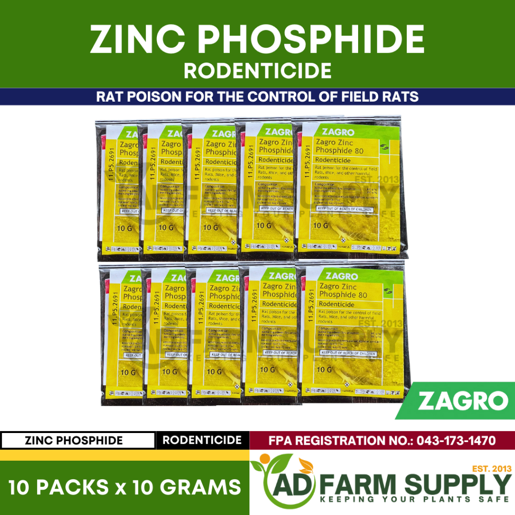Zinc Phosphide - Rat Killer Rat Poison Rodenticide (10 packs x 10 grams ...
