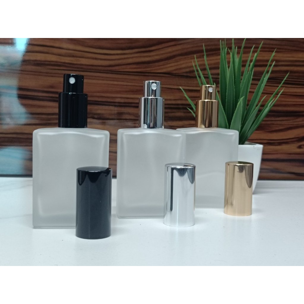 Frosted Square Bottle Perfume Aluminum Mist Spray (Empty) 50ml 140's ...