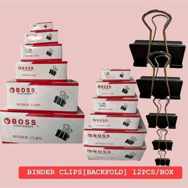 BOSS STATIONERY BINDER CLIPS (12's per box) | Shopee Philippines