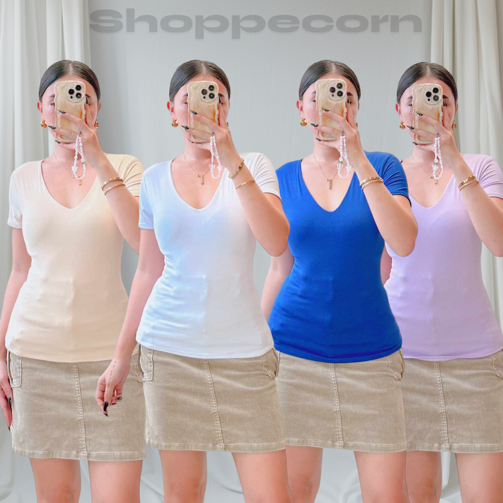 Shoppecorn I Daine V-neck Double Lining Full Length Cotton Spandex ...