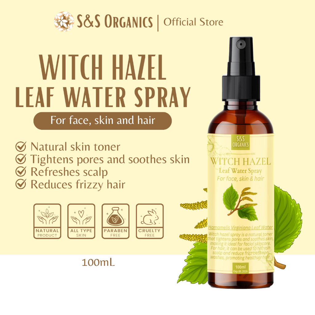 S&S Witch Hazel Leaf Water Spray for Face, Skin and Hair 50ml/100ml | Shopee Philippines