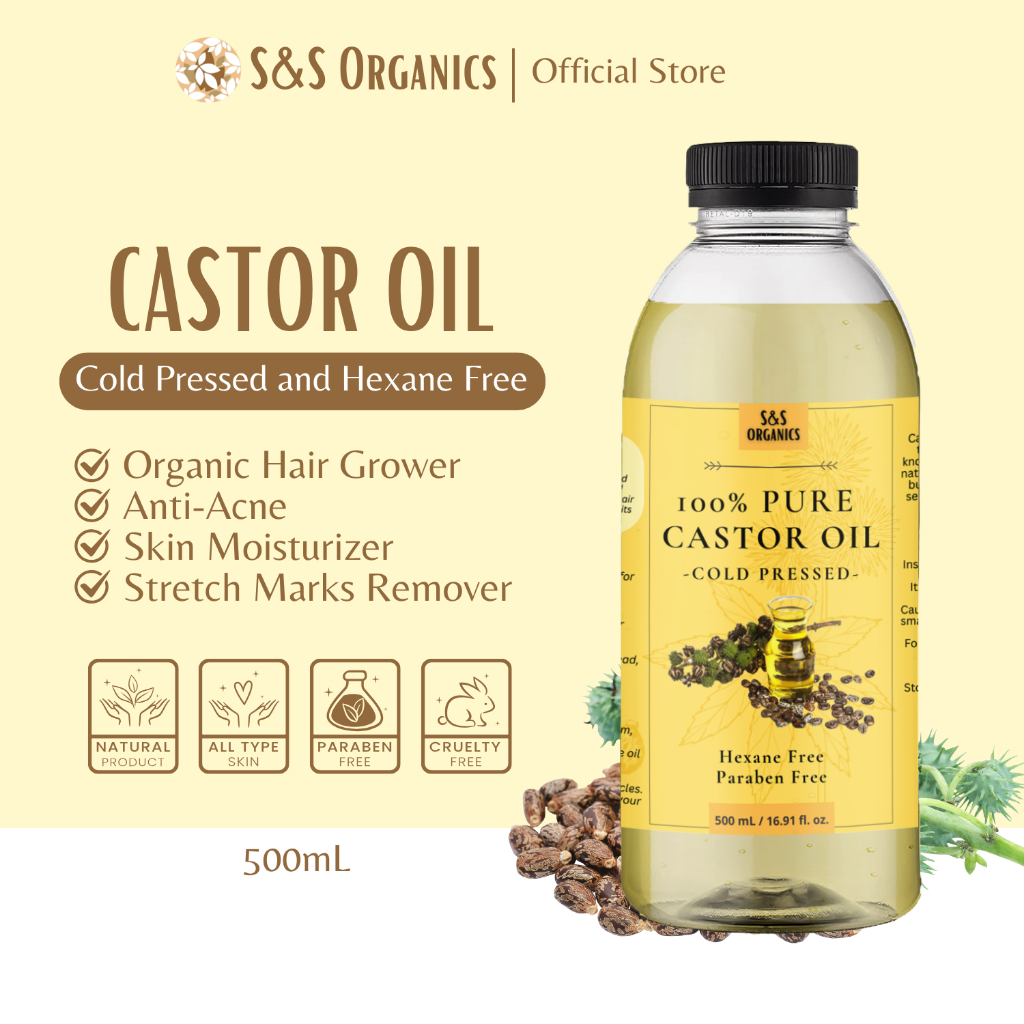 Pure Cold Pressed Castor Oil For Eyelashes and Eyebrows 500ml | Shopee ...