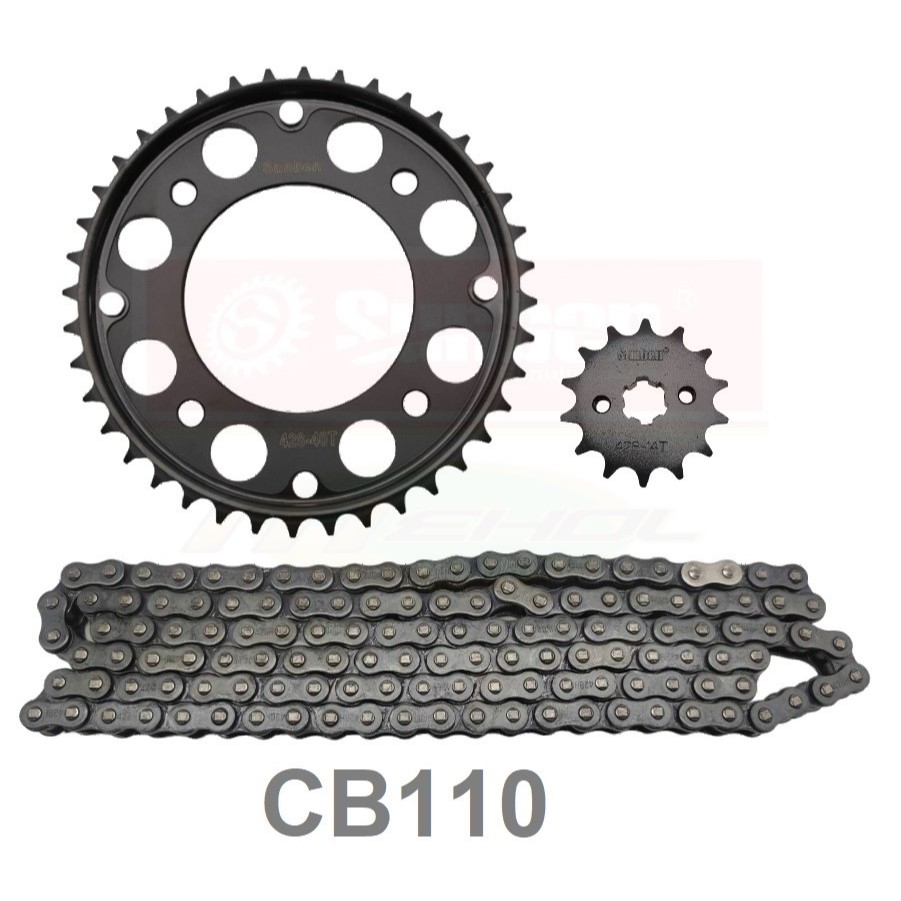 CHAIN AND SPROCKET SET FOR HONDA CB110 428-38T 40T 42T (sunben/mehol ...