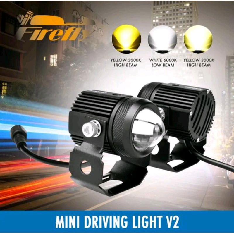 V2 Mini Driving Light Firefly 4 Wires with Flashing Lights 20Watts/Bulb ...