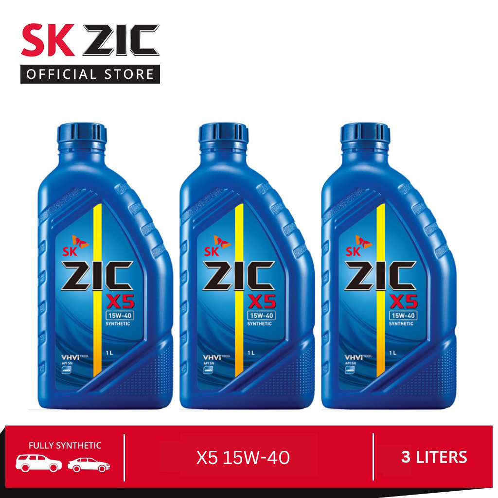 SK ZIC X5 15W-40 3 Liters | Synthetic Engine Oil for Gasoline / CNG / LPG Engines | Shopee ...
