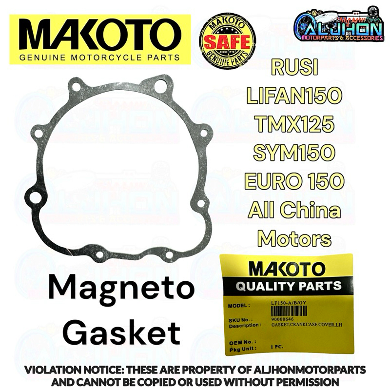 Makoto Magneto Gasket RUSI Magneto Gasket for Lifan 150 / TC / TMX 125 ...