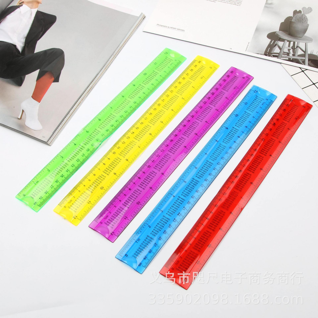 Ruler 30cm Flexible Soft Candy colors Ruler Unbreakable PVC School ...