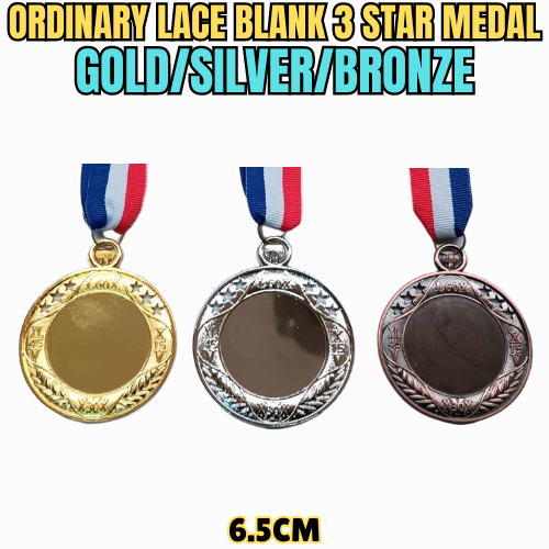 ORDINARY LACE BLANK STAR MEDAL 6.5CM (CUSTOMIZE AVAILABLE) | Shopee ...