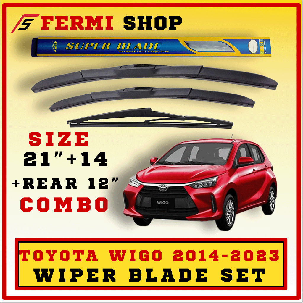 [FERMI SHOP] Toyota Wigo 2014-2023 Wiper set (Size 21-14-12) | Shopee ...