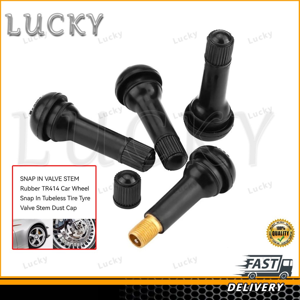 TR-414 Snap In Rubber Valve Stems Cars Accessories TR414 Tyre Tire ...