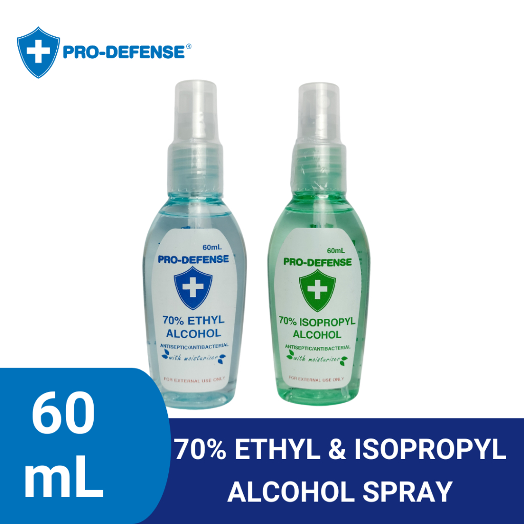 Pro-Defense 70% Ethyl and Isopropyl Alcohol Spray Bottle 60ml | Shopee ...