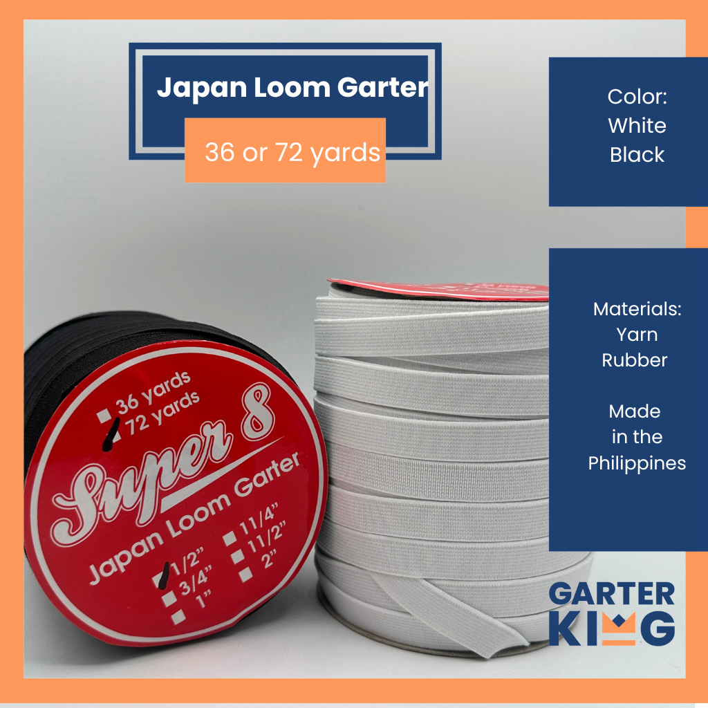 JAPAN GARTER / LOOM GARTER (1/2 , 3/4 , 1, 1 1/4, 1 1/2, 2 INCH ...