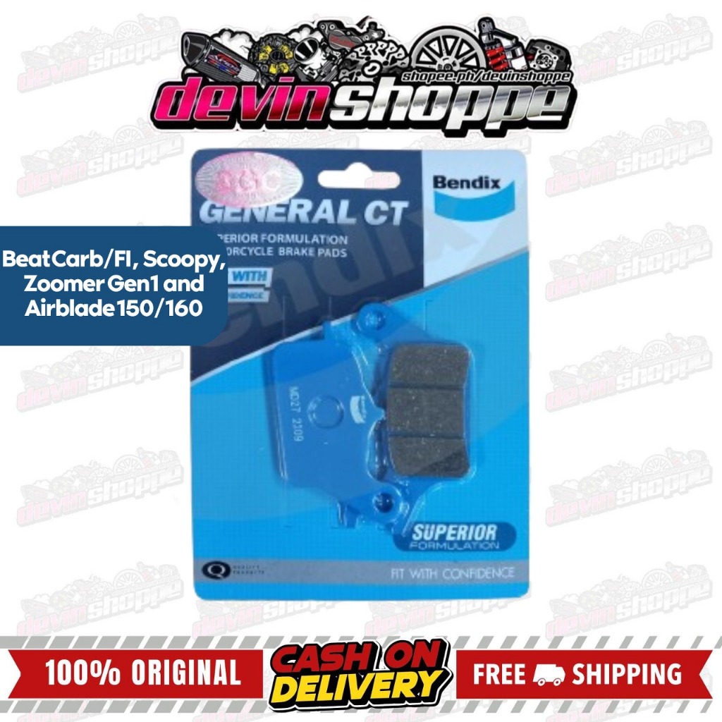 BENDIX BRAKE PAD FOR BEAT CARB/FI , SCOOPY, ZOOMER GEN1AND AIRBLADE 150 ...