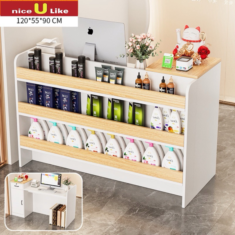 Cashier simple modern convenience store front desk reception desk shop ...