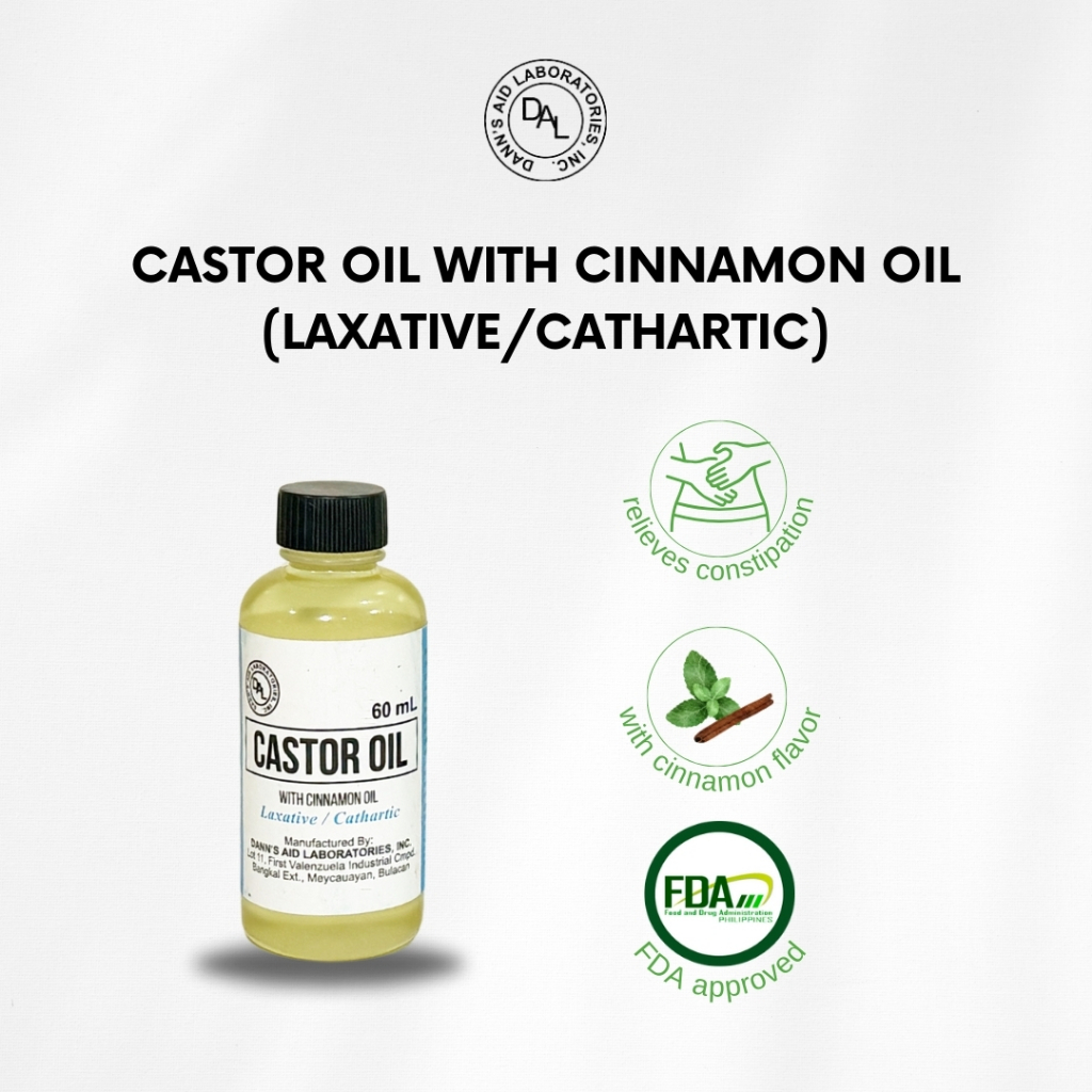 Dann’s Aid Castor Oil with Cinnamon Oil Laxative and Cathartic 60ml ...