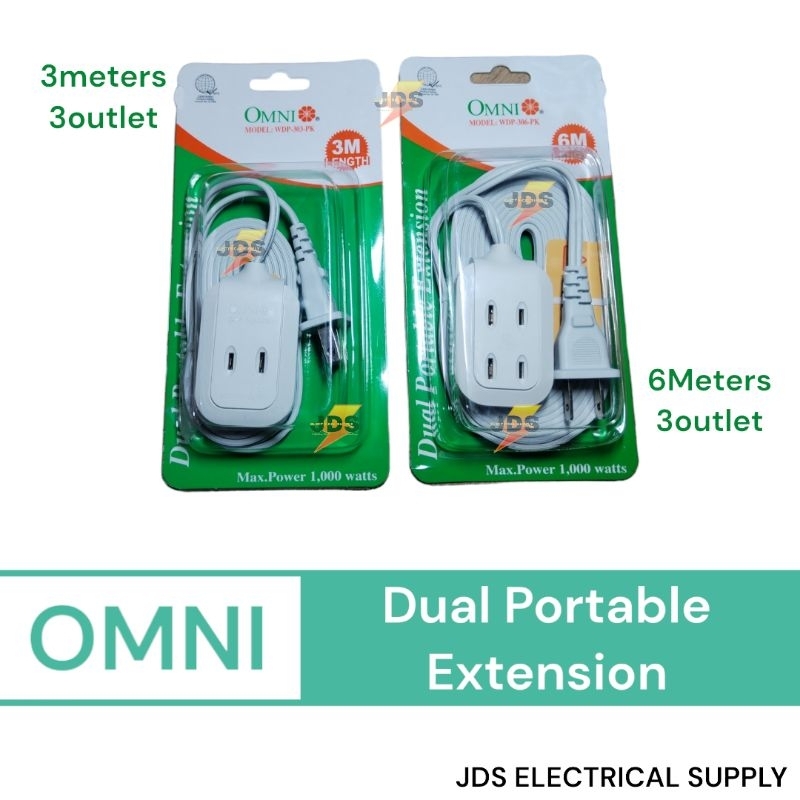 Omni Portable Extension 3-Outlet 3meter, 6meters | Shopee Philippines