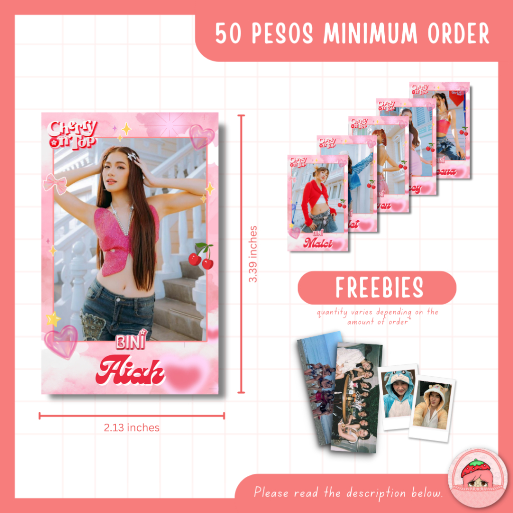 [8 PCS SET] BINI CHERRY ON TOP MV POLAS PC PHOTOCARD UNOFFICIAL FANMADE ...