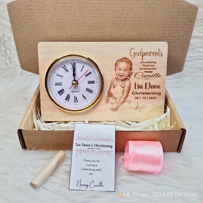 Personalized Wooden Desk Clock-Free engraved-Wedding souvenir-Clock ...