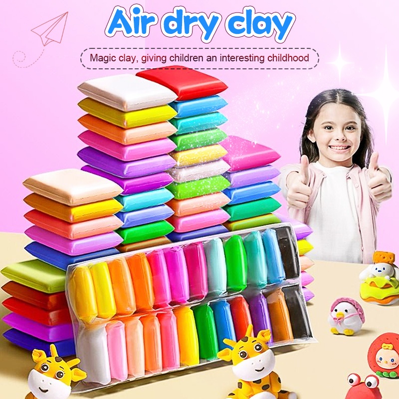 12/24/36/48 PCS Air-dried Clay, Coloured Soft Clay Made With Children's ...