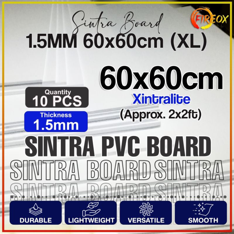 SINTRA PVC BOARD | 60x60cm 1.5mm Xintralite | 10 PCS | Shopee Philippines