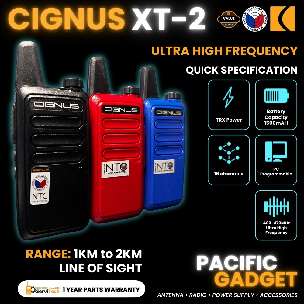 Cignus XT2 UHF two way radio walkie talkie radio FREE EARPIECE | Shopee ...