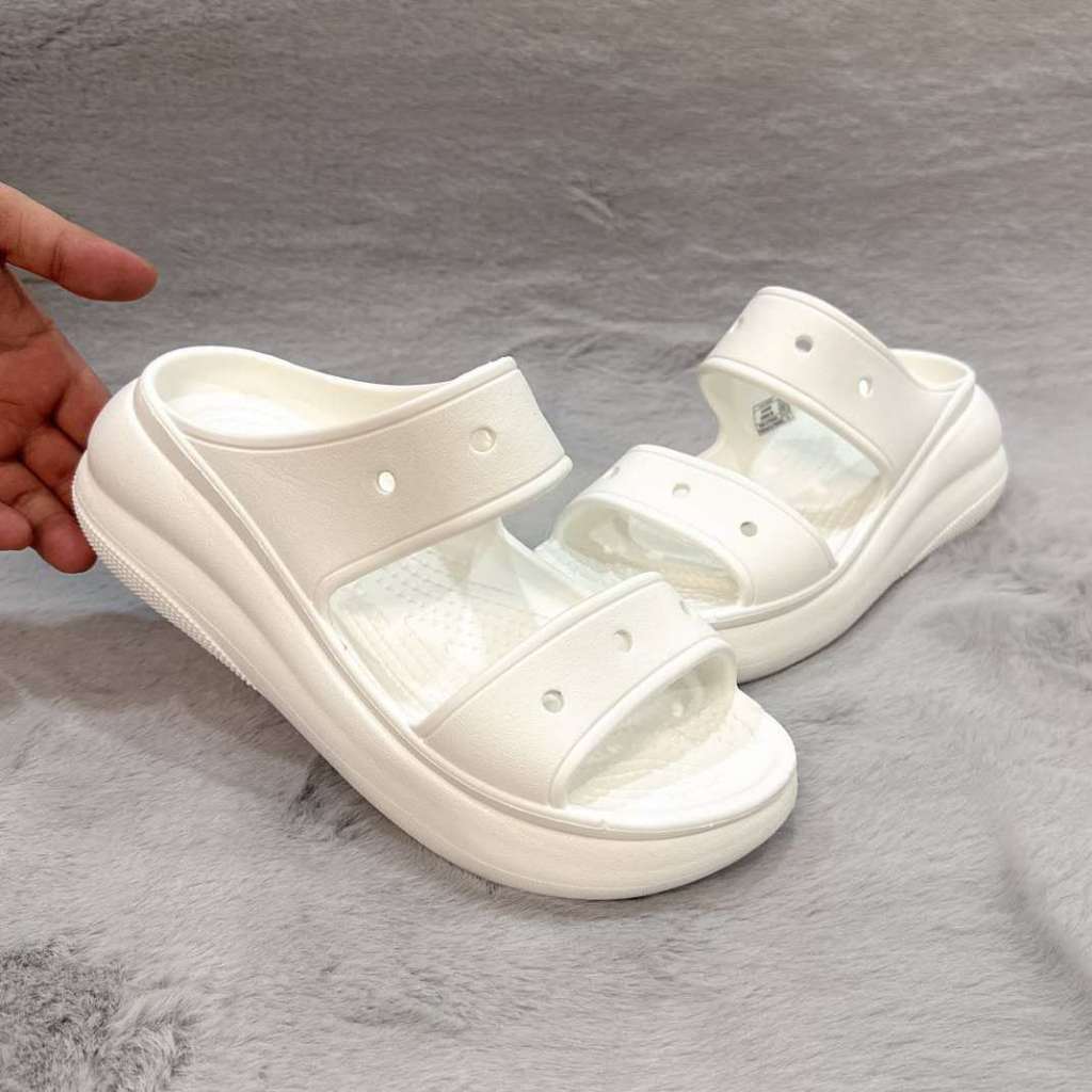 crocs women's solid sole height-enhancing slippers, double straps, OEM ...