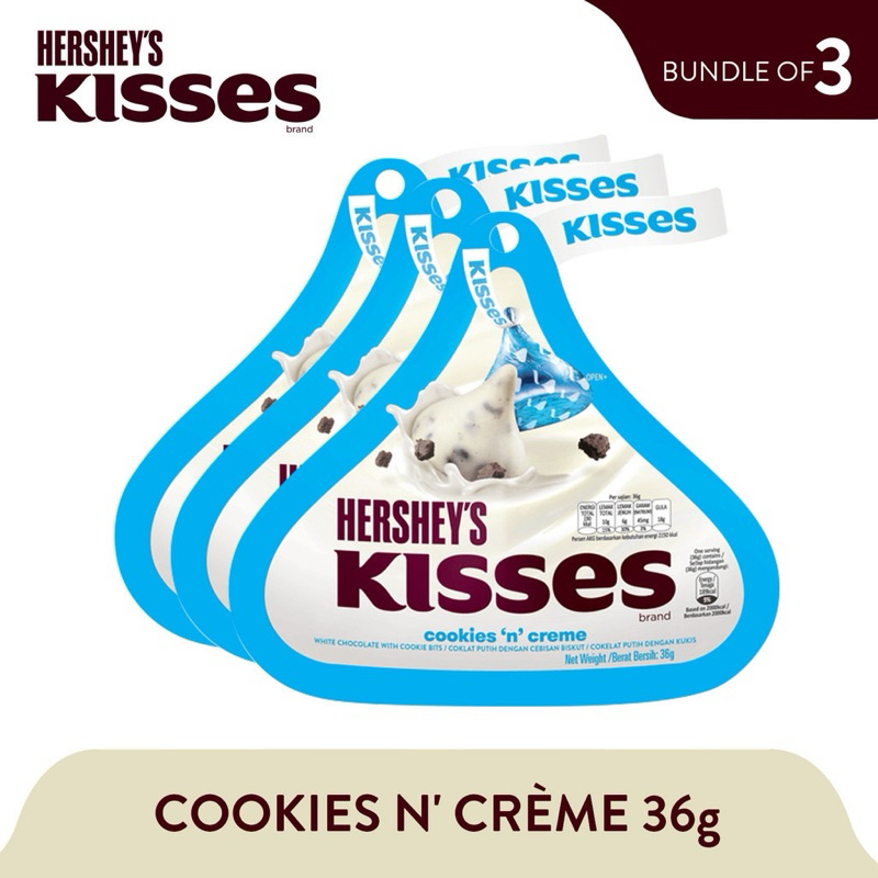 Hershey’s Kisses Cookies & Creme 36g - 3pcs | Shopee Philippines