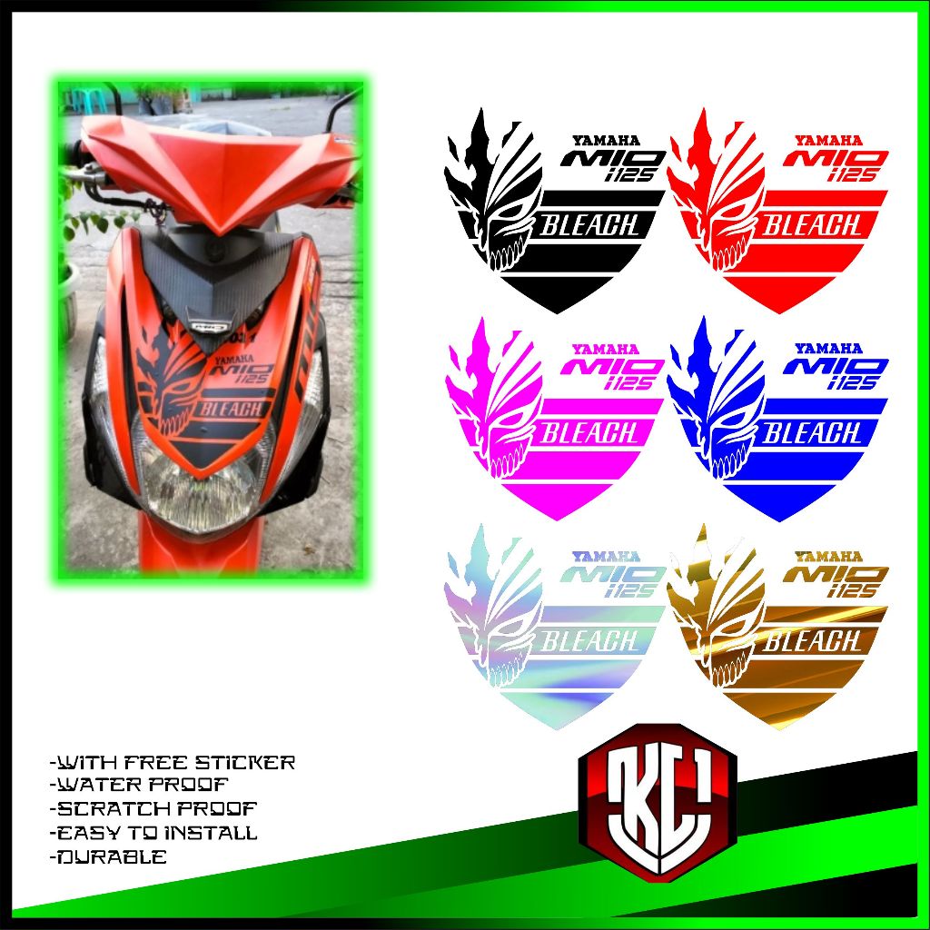 Yamaha MIO i125 Front Panel Cutout Sticker Ichigo Design actual size ...