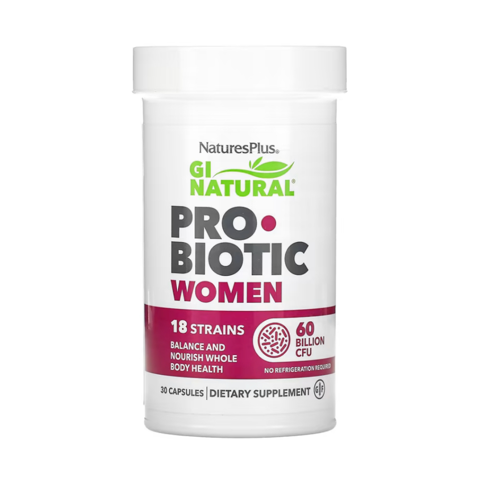 NaturesPlus, GI Natural Probiotic Women, 60 Billion CFU, 30 Capsules ...