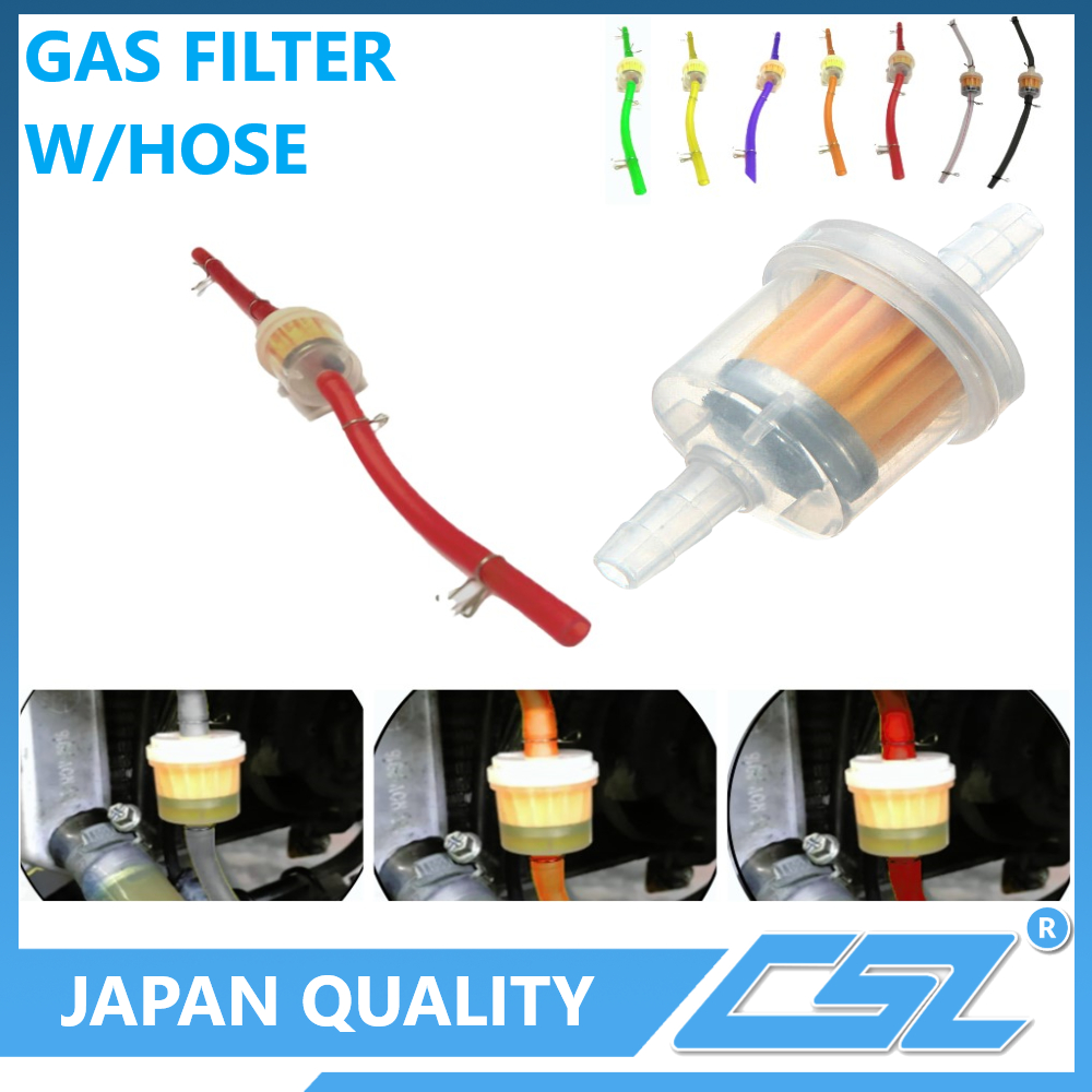 CSL GAS FILTER MOTORCYCLE FUEL FILTER WITH DOUBLE HOSE UNIVERSAL PETROL ...