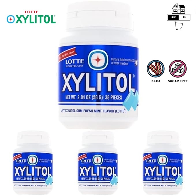 Lotte Xylitol Handy Bottle Tube Chewing Gum (Fresh Mint Flavor) Keto ...