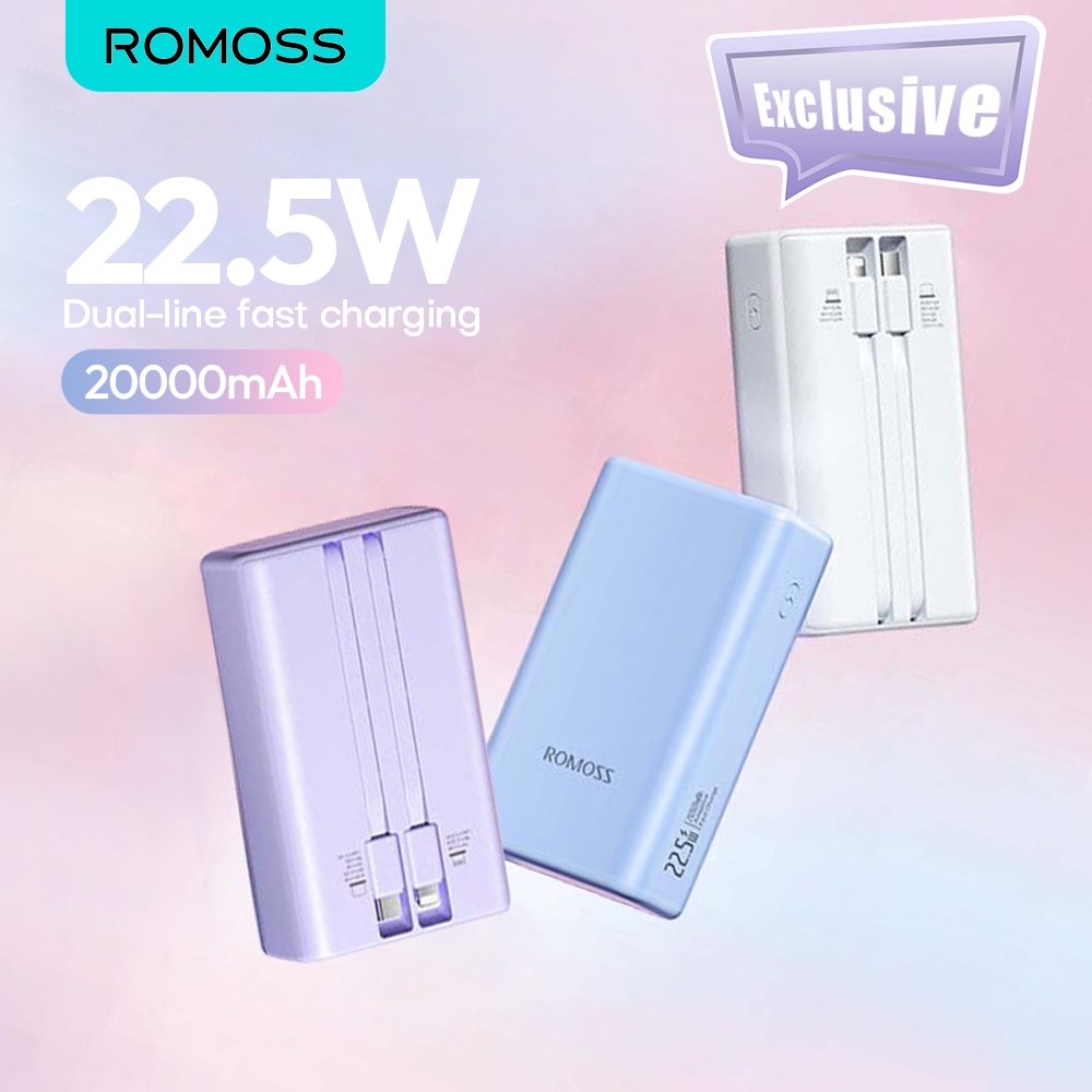 Romoss PAC20 20000mah Power Bank 22.5w Super Fast Charging Built In ...