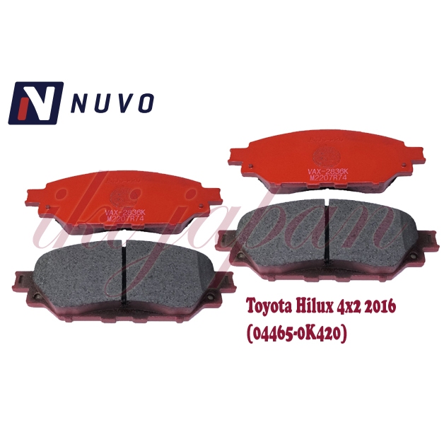NUVO BRAKE DISC PAD VA-2836K/VAX2836K FRONT Toyota Hilux 4x2 2016 ...