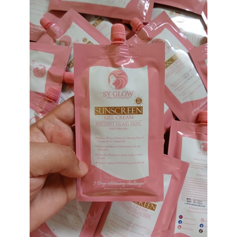 Sy Glow Sunscreen SPF 40 Gel Cream Instant Glass Skin | Shopee Philippines