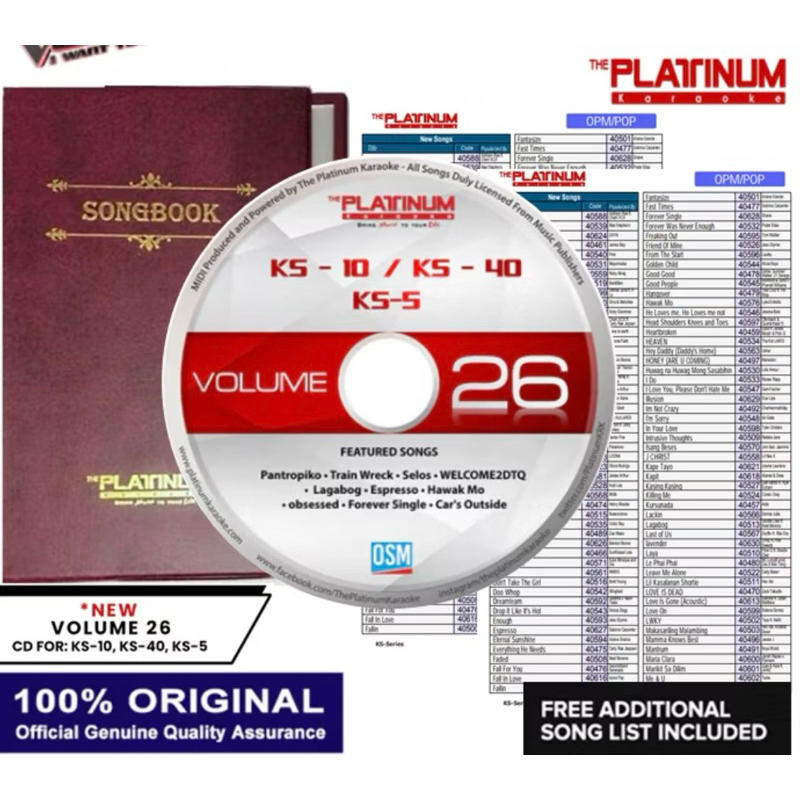 Platinum KS-5 / KS-10 / KS-40 / JUNIOR 2 / K-BOX 2 Songbook & Updated CD VOL.26 | Shopee Philippines