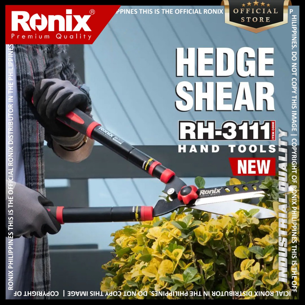 Ronix RH-3111 Telescopic Hedge Shear 77cm – 65 MN Steel Blade, Shock ...