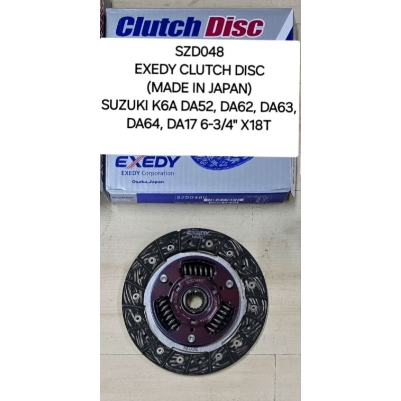 CLUTCH DISC SUZUKI K6A, DA64, DA17 (6-3/4"X18teeth) MADE IN JAPAN ...